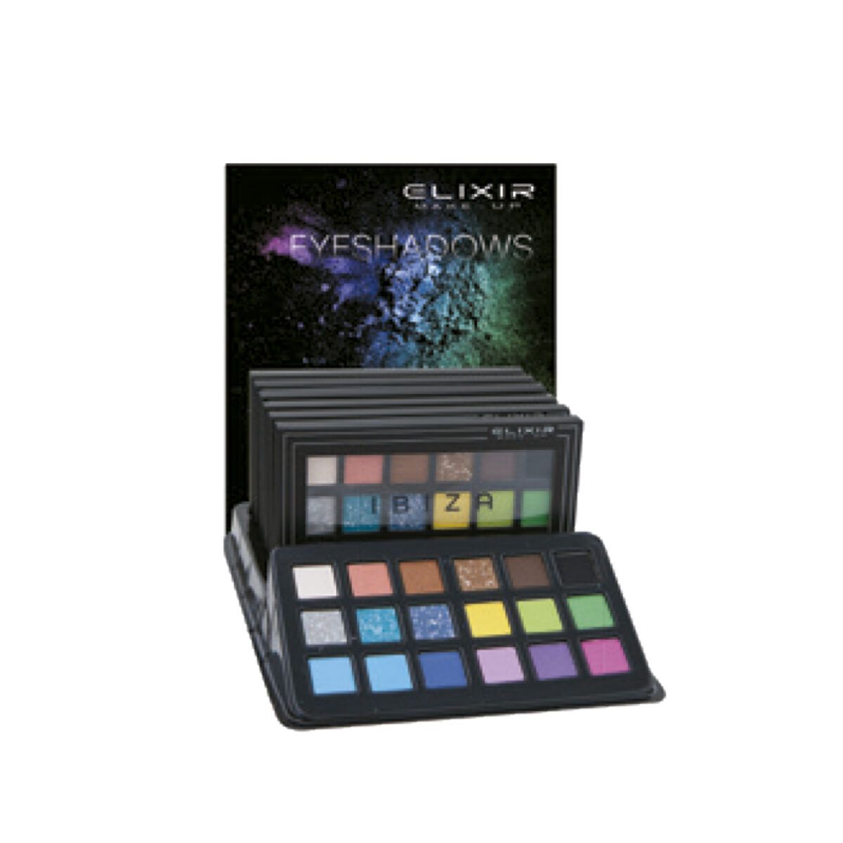 Paleta sombra de ojos ELIXIR MAKE UP IBIZA EL888A, 18 tonos.